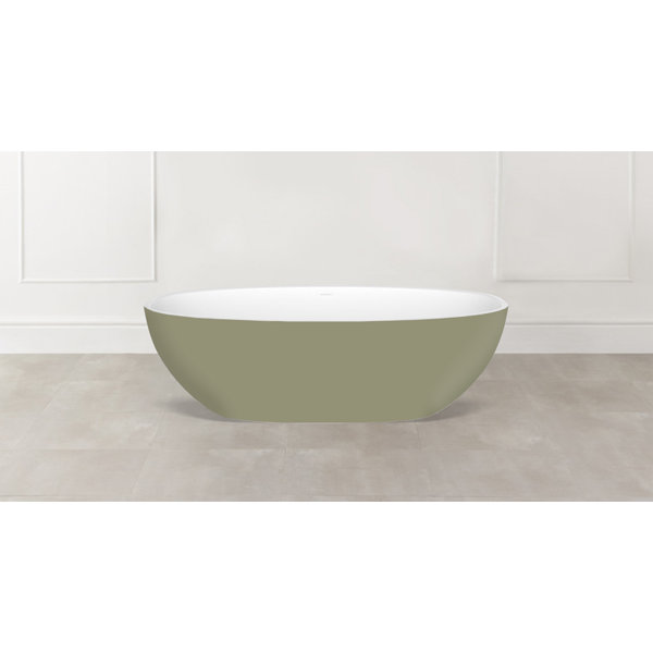Victoria + Albert Barcelona Painted 66-7/8" x 31-3/4" Freestanding Soaking Bathtub in Volcanic ...